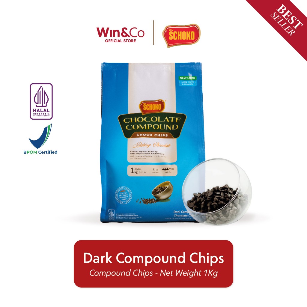 Jual SCHOKO Dark Compound Choco Chips / Cokelat Chips - 1kg | Shopee ...