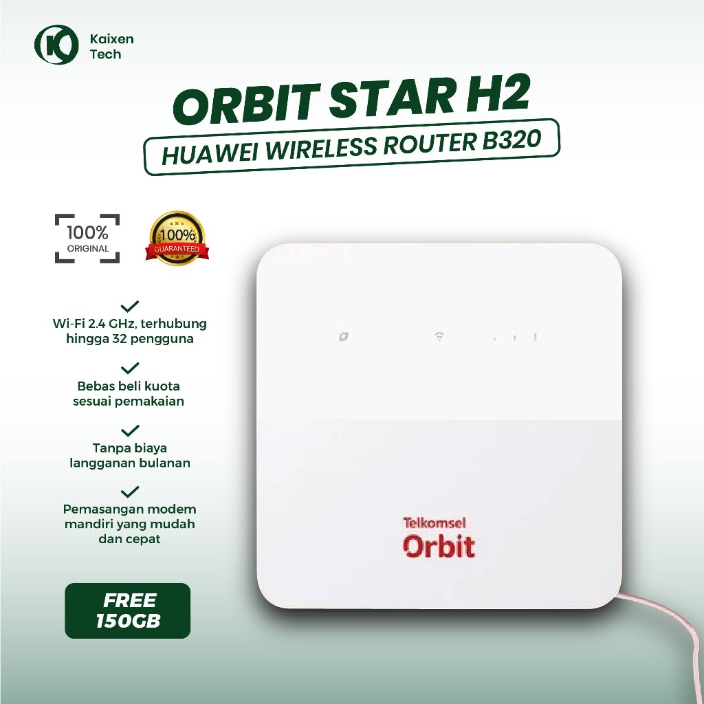 Jual Orbit Star H2 Telkomsel Modem Wifi Home Router Huawei B320 4G Free ...