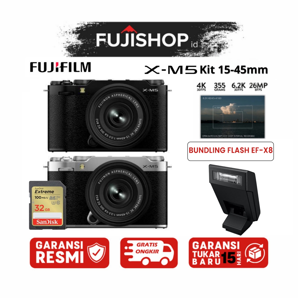 Jual Fujifilm XM5 Kit 15-45mm / Fujifilm X-M5 Kamera Mirrorless Garansi ...