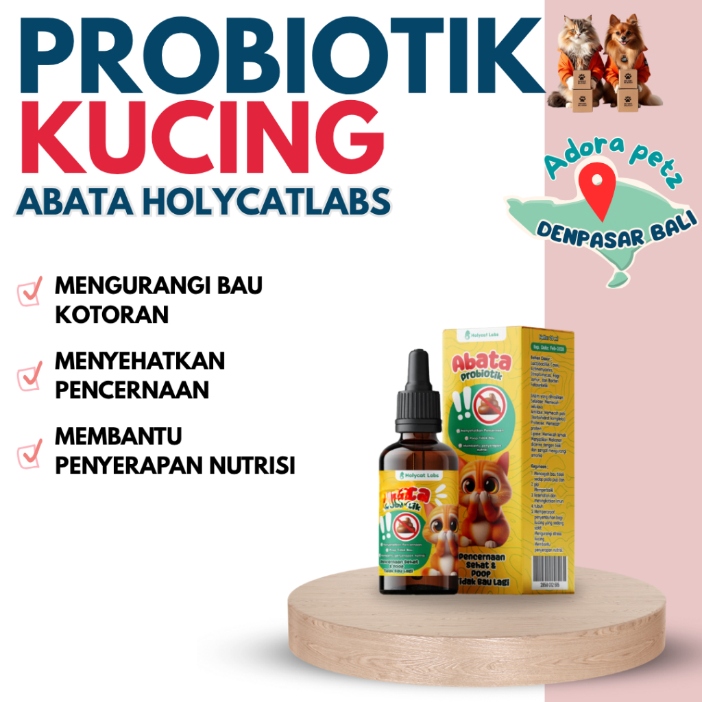 Jual Suplemen Pencernaan Kucing, Probiotik Abata HolyCat Labs - Usus ...