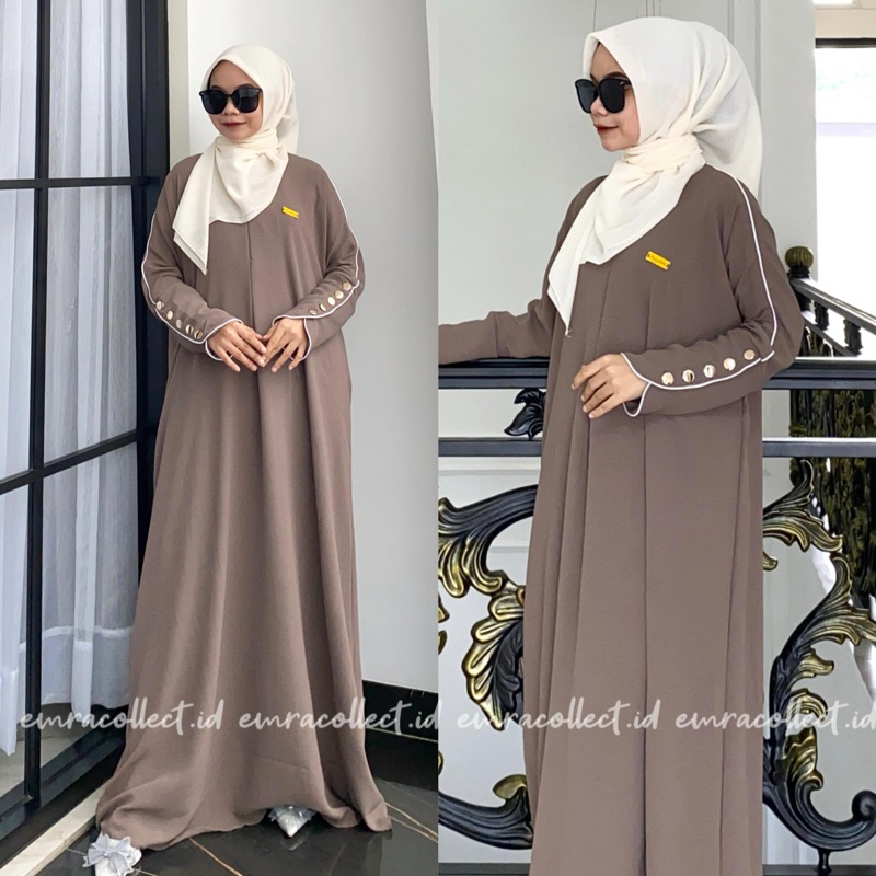 Jual Abaya Basic Habibah Premium Gamis Plain Umroh Daily Abaya Kancing Dress Gamis Batwing ...