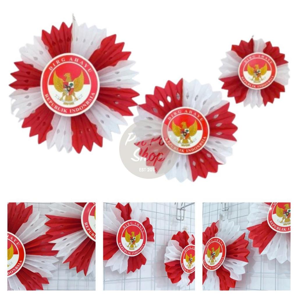 Jual Ornamen Kertas Backdrop 17 Agustus Paperfan Bulat MP Garuda HUT RI ...