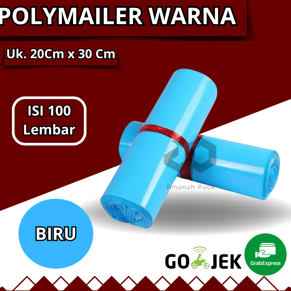 Jual PLASTIK POLYMAILER BIRU 20x30 PLASTIK PACKING, ONLINE PACKING ...
