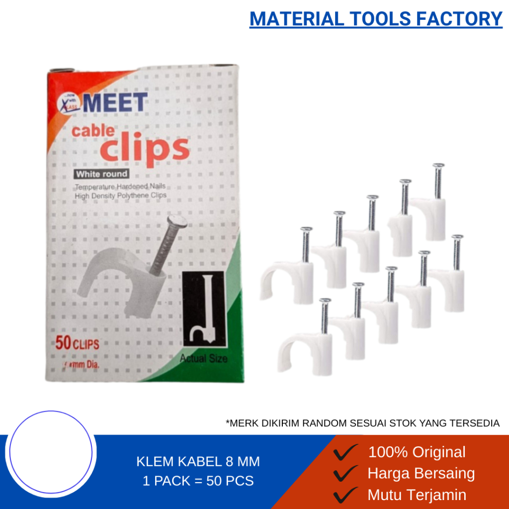 Jual Klem Kabel Paku Listrik Clip Cable Listrik 8mm | Shopee Indonesia