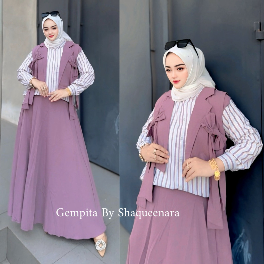 Jual Uni Ara - Setrok ( Gempita ) Setrok Premium || Setelan Rok Wanita Kekinian | Shopee Indonesia