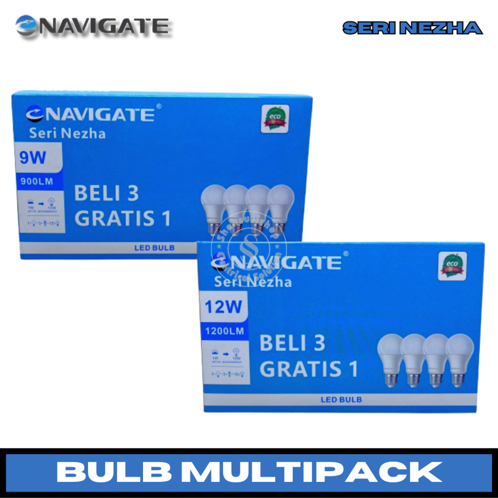 Jual NAVIGATE LED BULB SERI NEZHA 9 12 WATT LAMPU PAKET 3 GRATIS 1 ...
