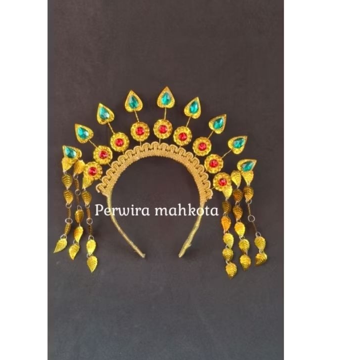 Jual Mahkota Bando (ITA) Permata Merah Hijau bando bugis/bando pentas ...