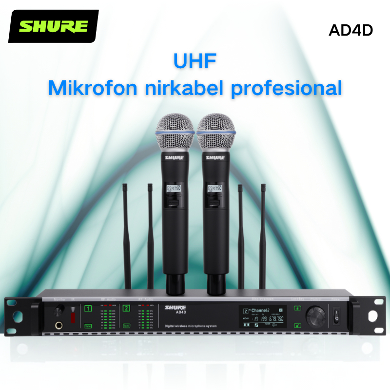 Jual mic wireless shuer/original AD4D,mic wireless,mic karaoke,wireless ...