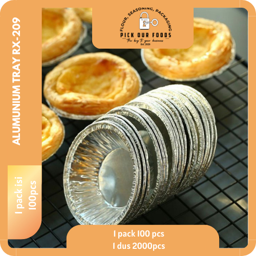 Jual RX-209 Tray Alumunium Foil Wadah Cup Pai Roti Cake Macaroni Puding | Shopee Indonesia