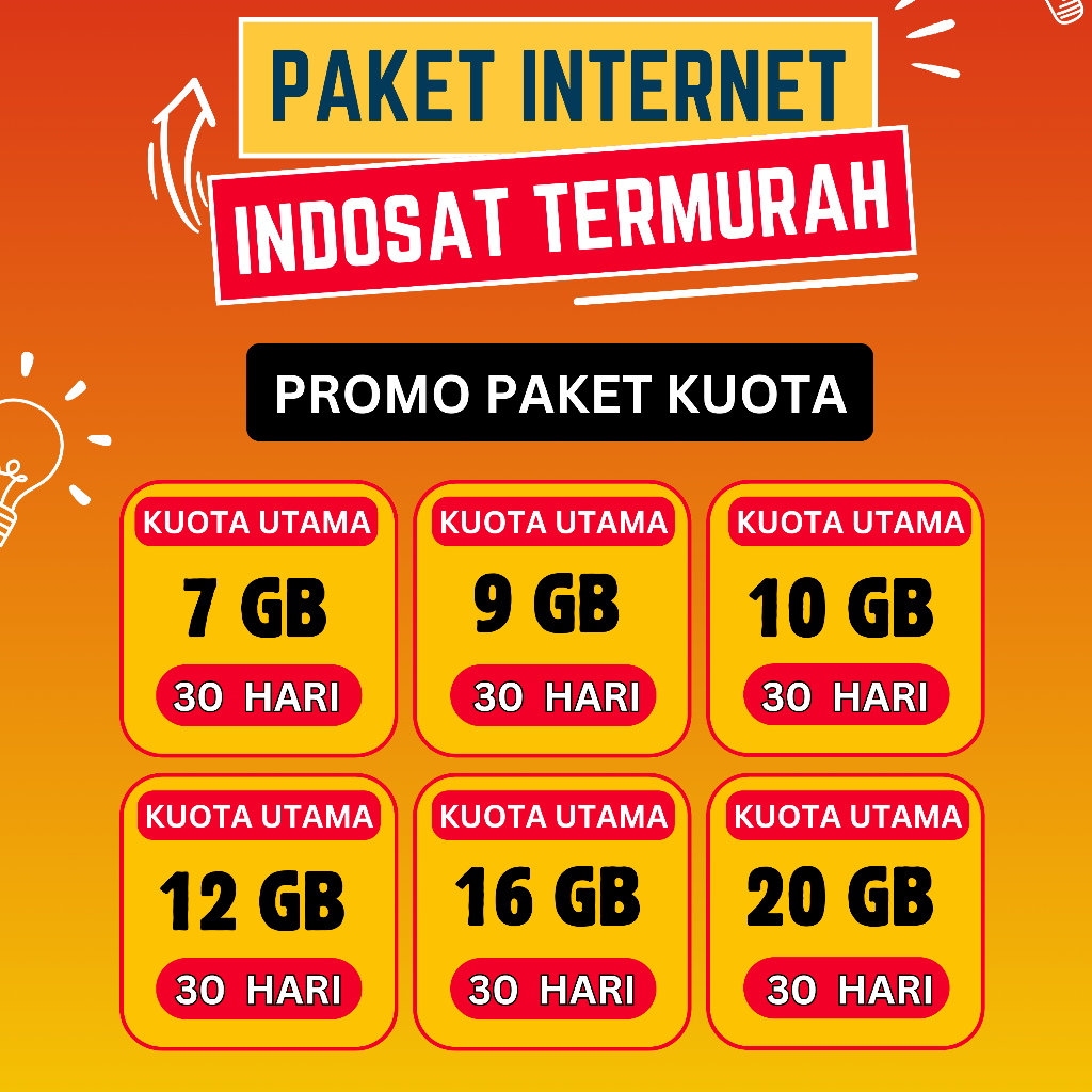 Jual Paket Data Indosat 30 Hari / Kuota Indosat 7GB - 20GB | Shopee ...