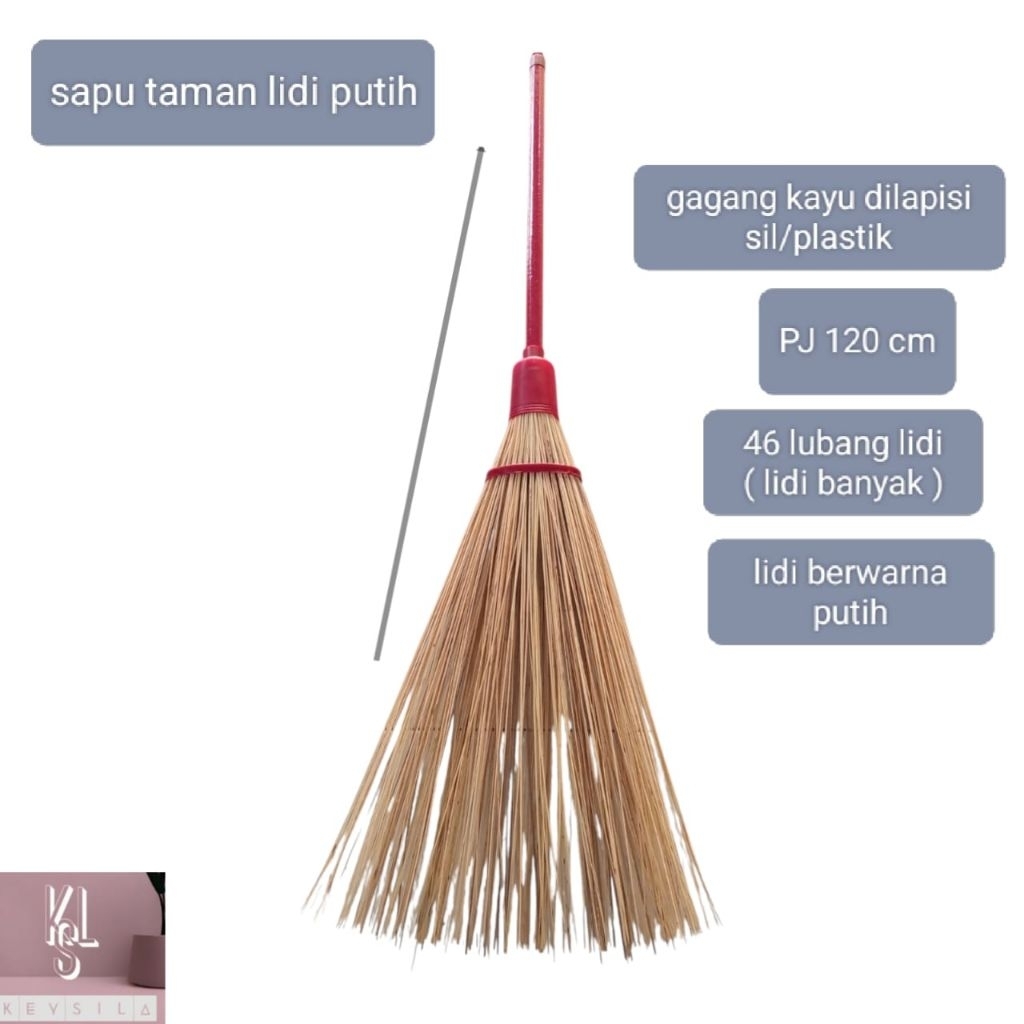 Jual sapu taman lidi berwarna putih dan banyak panjang 120 cm | Shopee ...