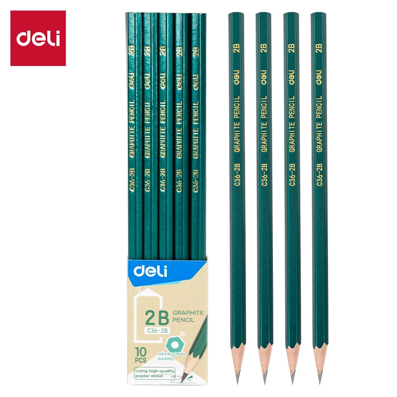 Jual Deli Pensil Kayu HB/2B 10pcs/Box 33312 | Shopee Indonesia