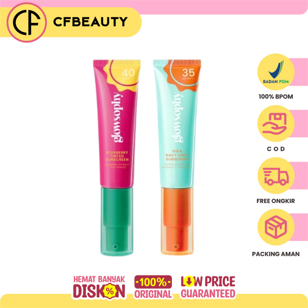 Jual Glowsophy 2in1 Sun Protection Bearberry Tinted Sunscreen / Cica ...