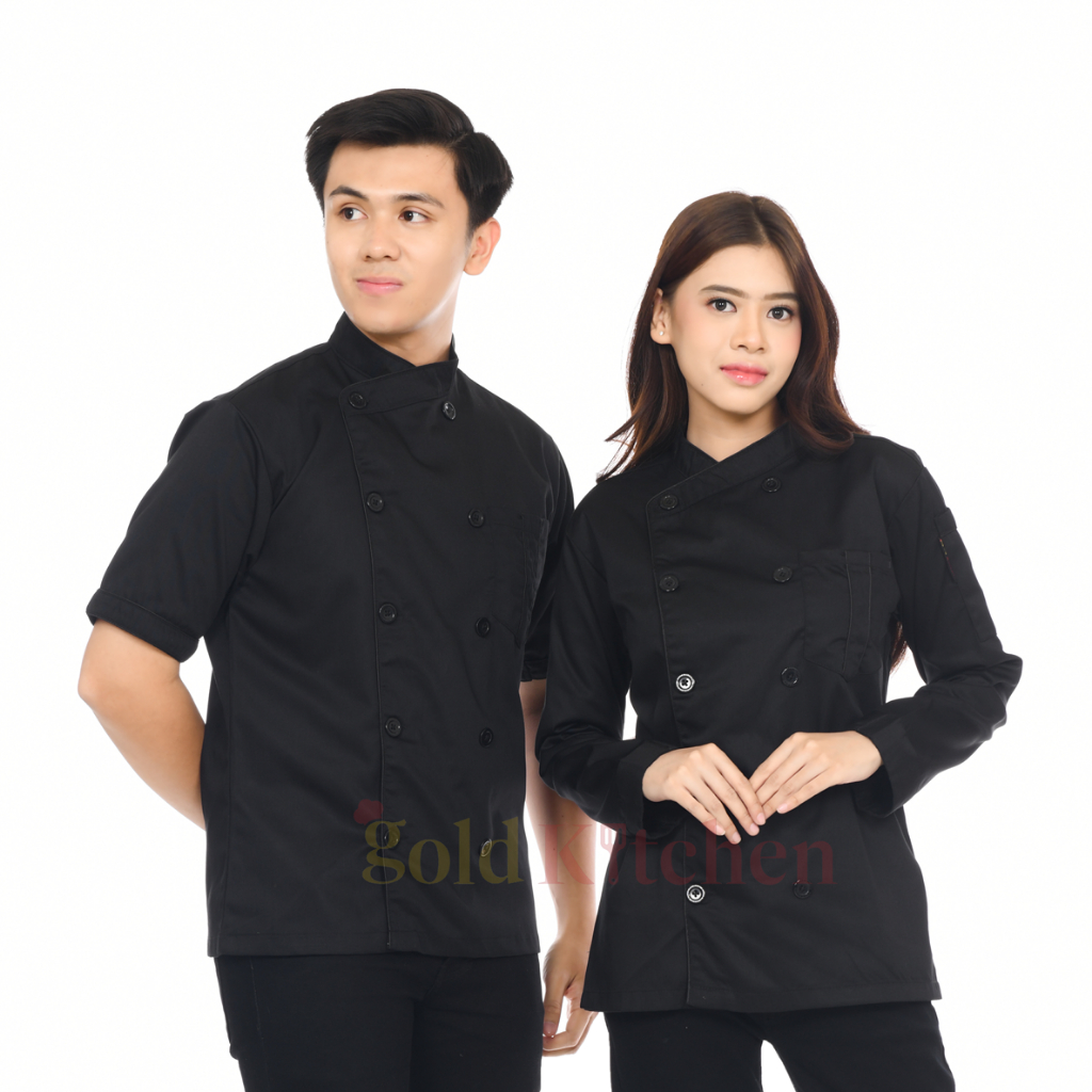 Jual Chef Jacket Kemeja Kerja Baju Koki Pria Wanita Lengan Pendek ...