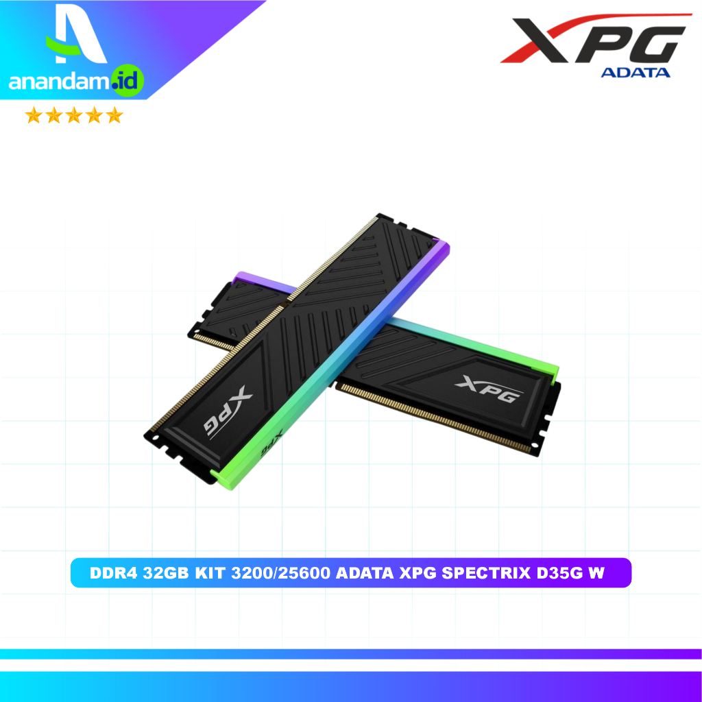 Jual ADATA DDR4 XPG SPECTRIX D35G RGB PC25600 3200MHz 32GB (2X16GB ...