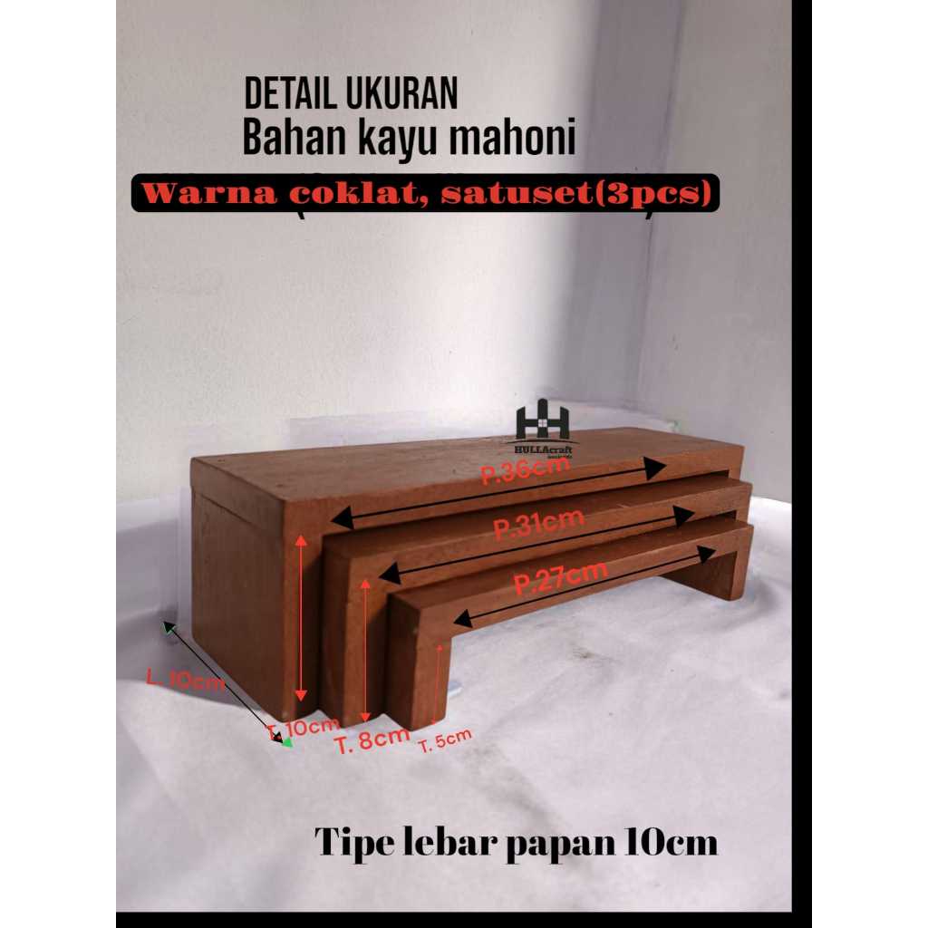 Jual Rak Display 3 Susun Kayu Tipe Lebar 10cm Cocok untuk Pajangan ...