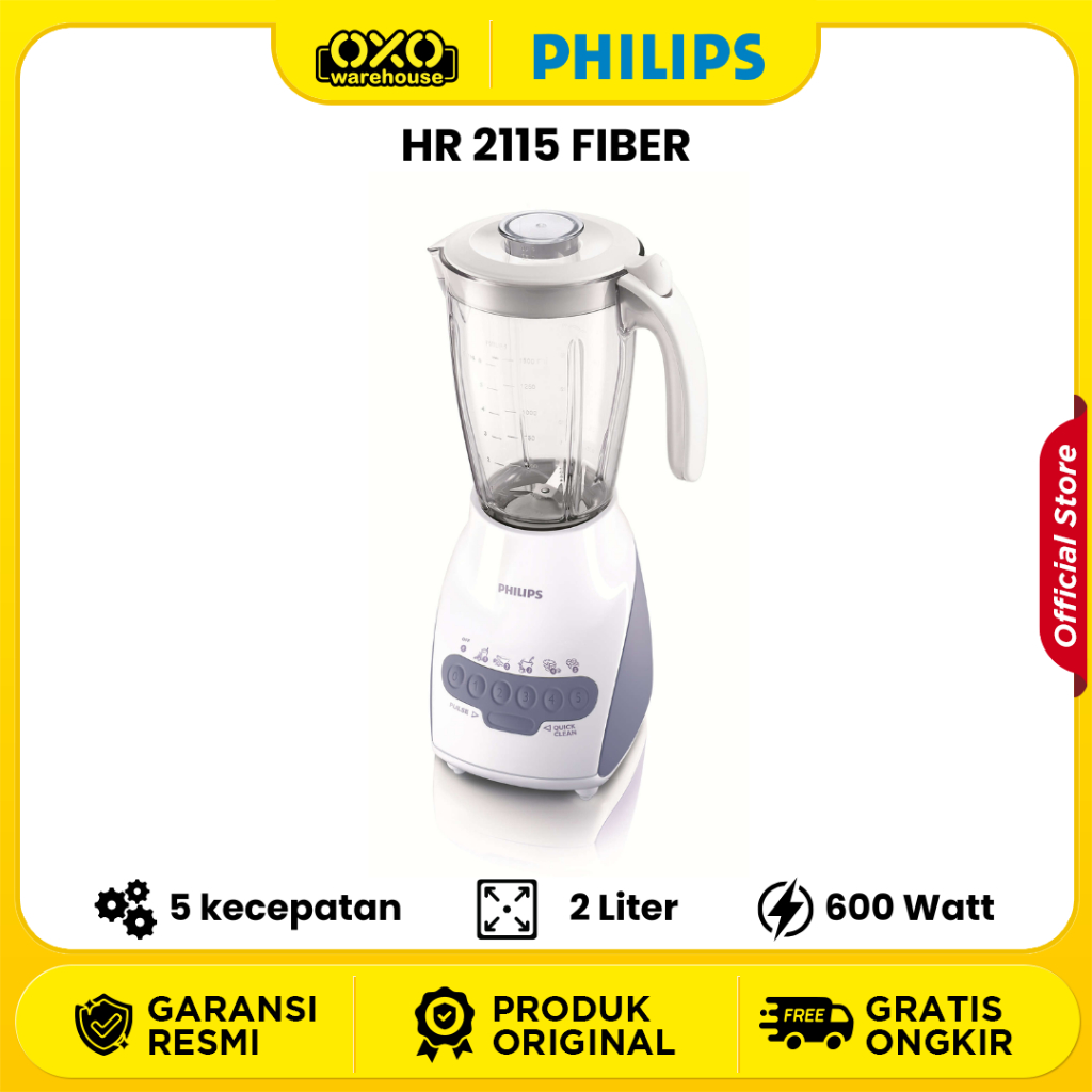 Jual PHILIPS HR 2115 Blender Multifungsi Plastik/Fiber Kapasitas 2 ...