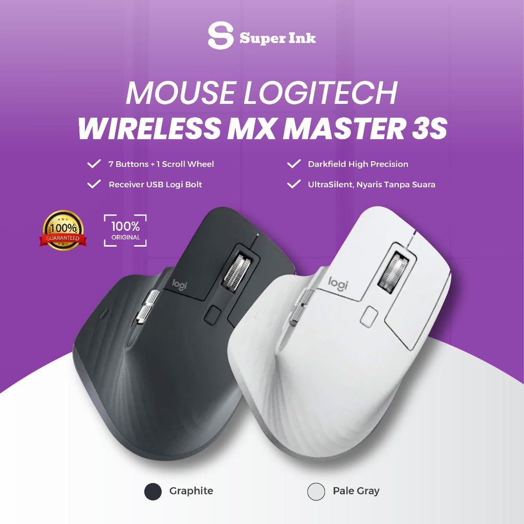 Jual Logitech MX Master 3S Performance Wireless Mouse Desain Ergonomis ...