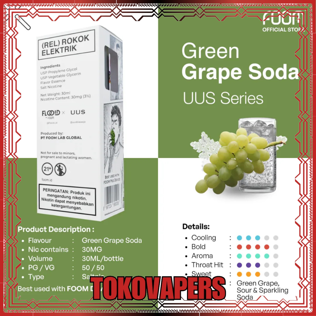 Jual Foom Green Grape Soda Series New Flavour Saltnic 30ml 30mg ...