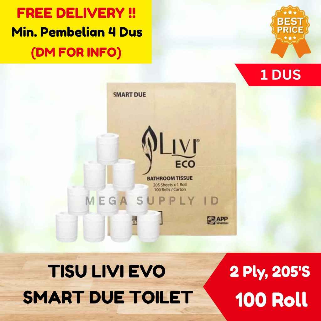Jual TISSUE MURAH [PAKET 1DUS] TISSUE LIVI SMART DUE TOILET 205S ...