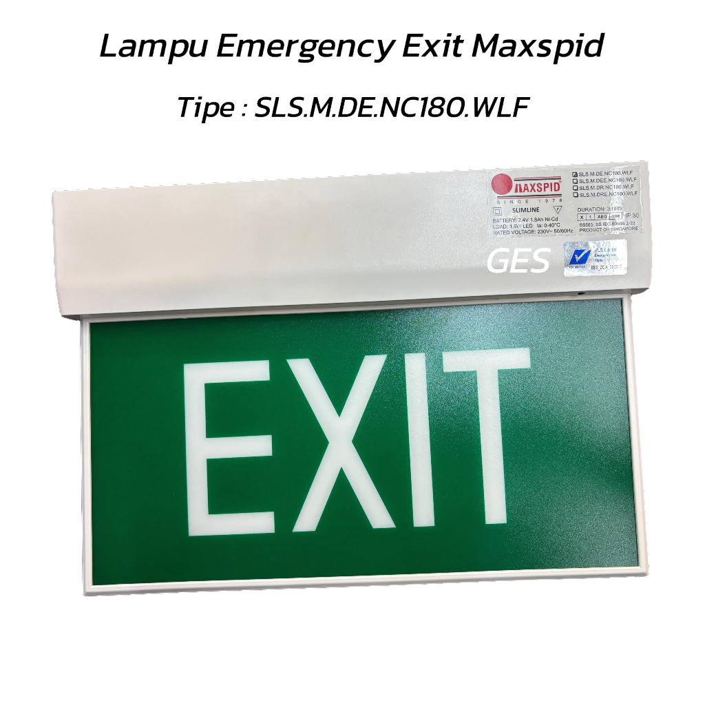 Jual Lampu Emergency Exit Maxspid 2 Sisi / Maxspid Exit - Tulisan Exit ...