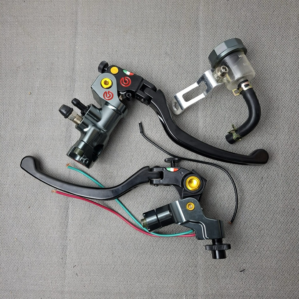 Jual Master Rem Set Handle Kiri Kanan MRCS18 CNC Grey Black Plus Tabung ...