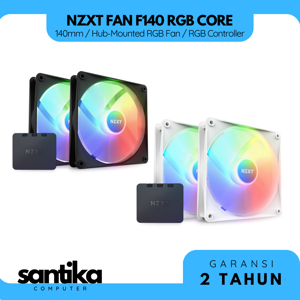 Jual NZXT Fan F140 RGB Core Twin Pack - 2 x 140mm Hub-Mounted RGB Fans ...