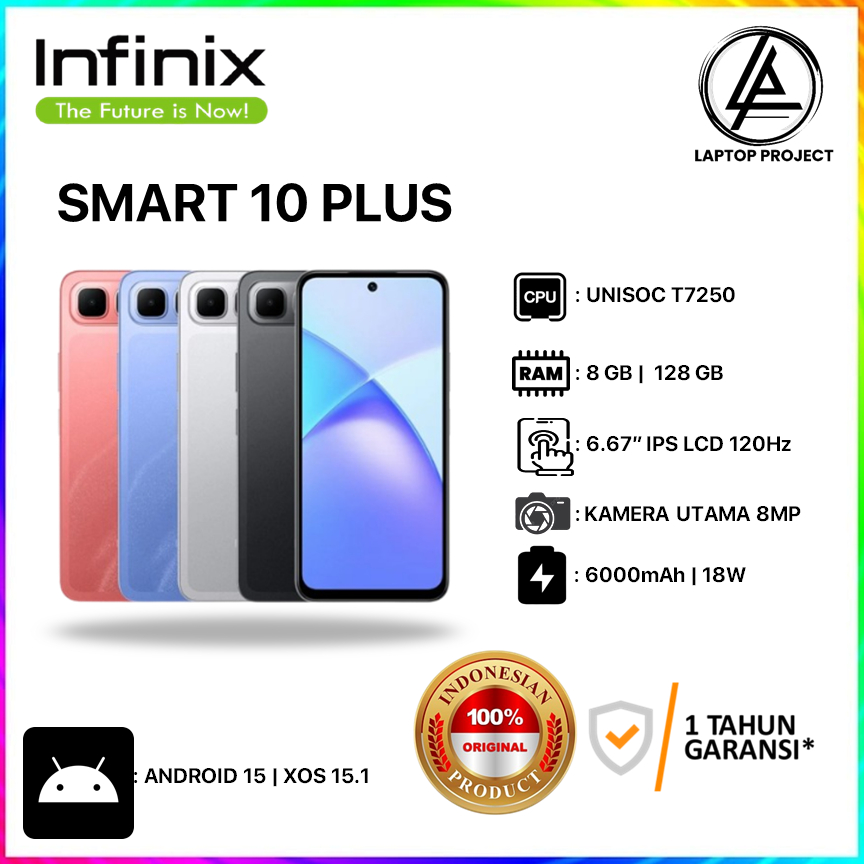 Jual Infinix Smart 10 Plus NFC 8GB / 256GB Unisoc T7250 Garansi Resmi ...