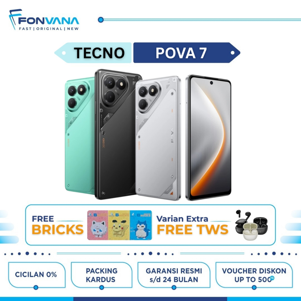 Jual TECNO Pova 7 RAM 8/128GB 8/256GB - 120Hz Vivid Display, 108MP ...