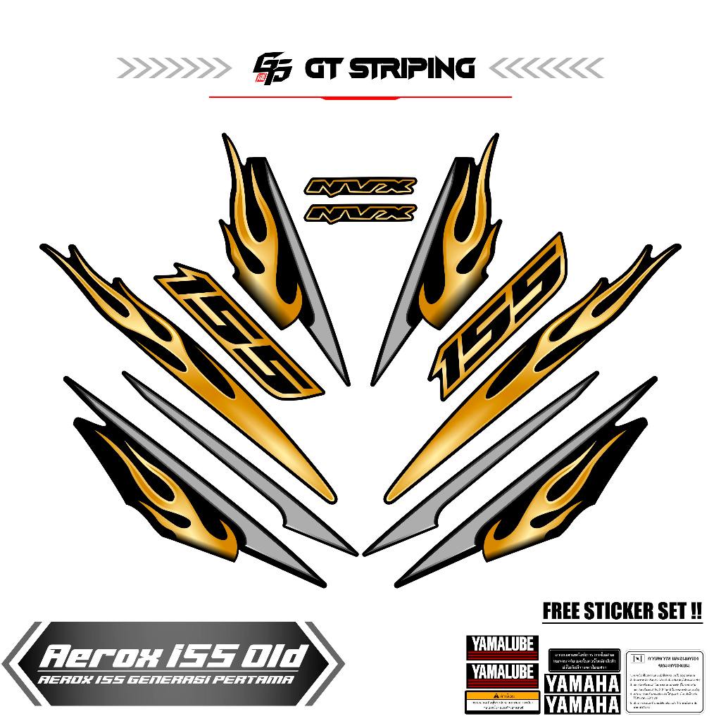Jual GTS 33 STICKER AEROX 155 VVA OLD / STRIPING AEROX LAMA / STIKER ...
