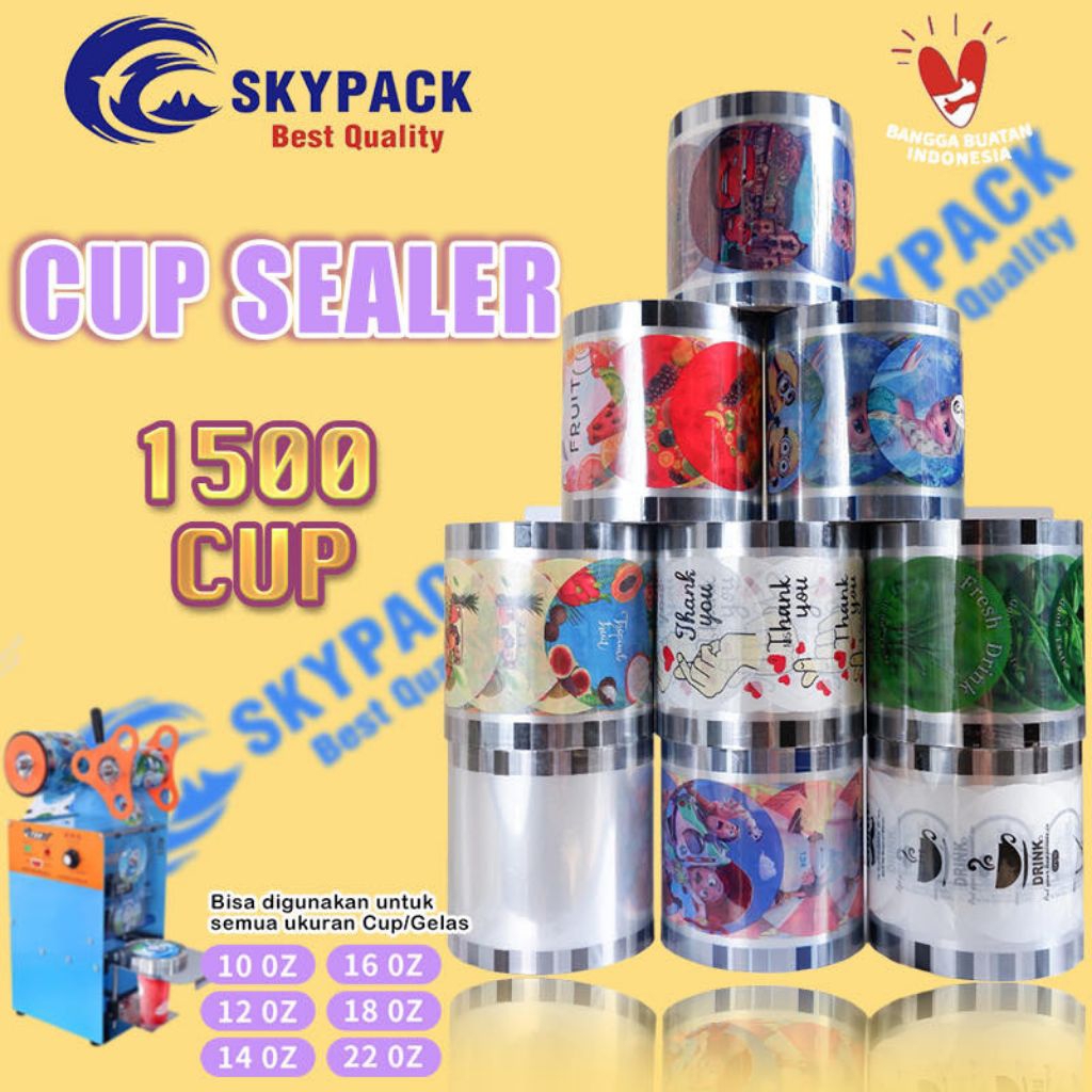 Jual SKYPACK Cup Sealer Plastik Lid Cup Sealer Press Isi 1500Pcs Segel ...