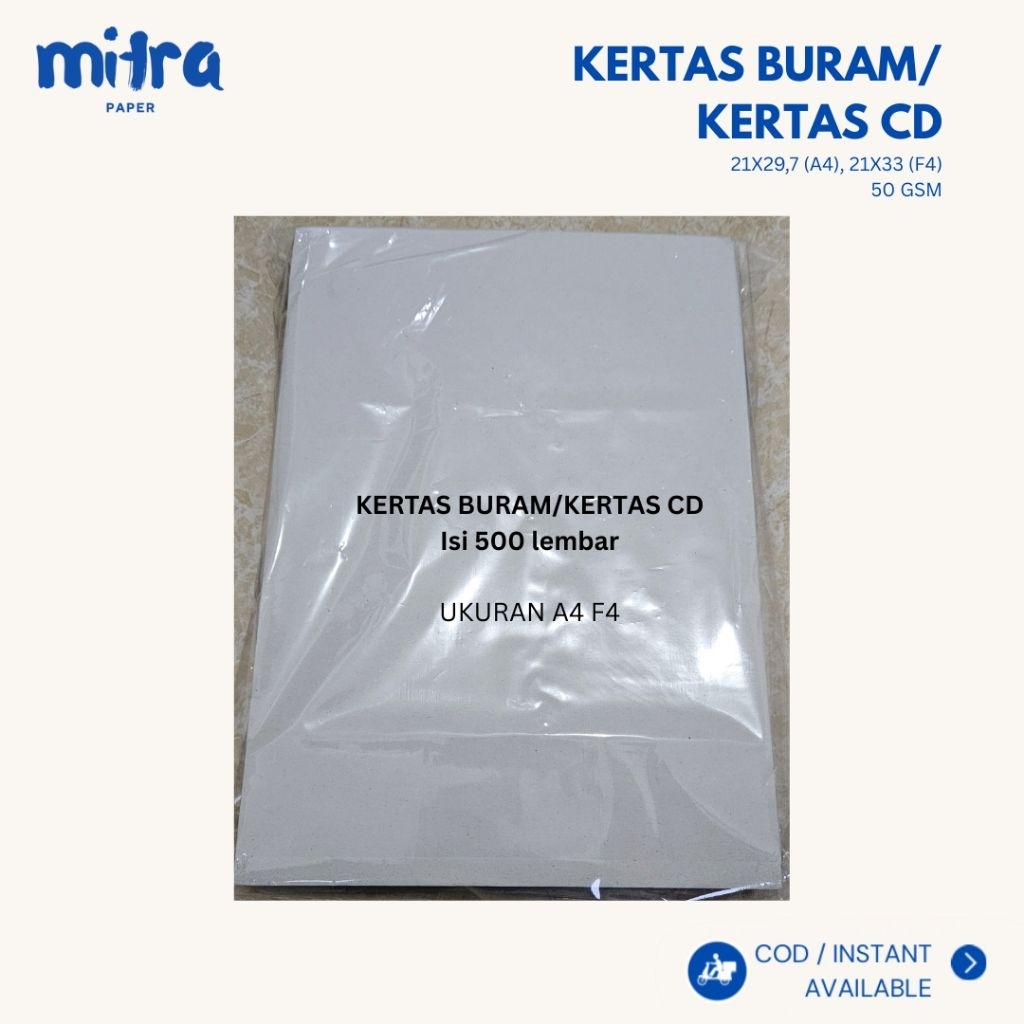 Jual Kertas Buram / Kertas CD / Flipchard Ukuran A4 F4 1 pack isi 500 Lembar | Shopee Indonesia