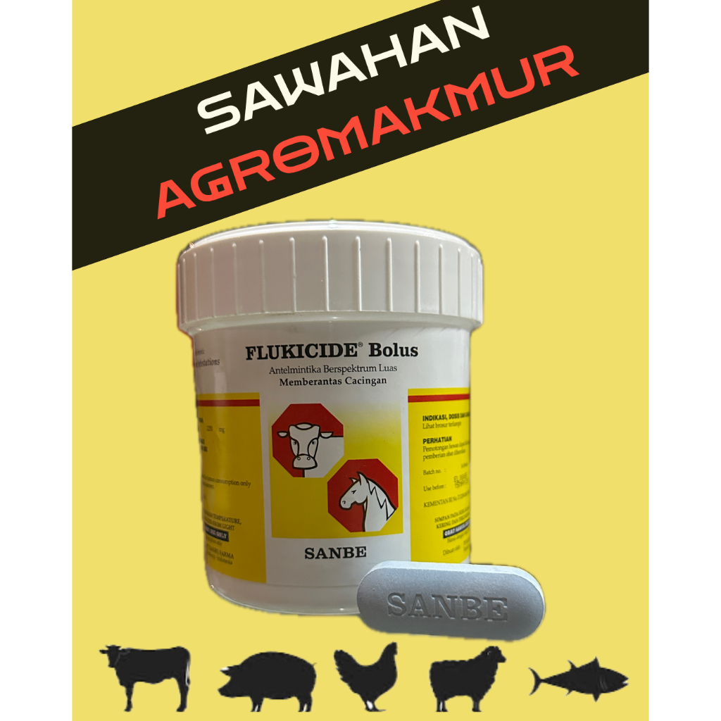 Jual flukicide bolus 1 pot isi 42 bolus obat cacing hewan besar sapi ...
