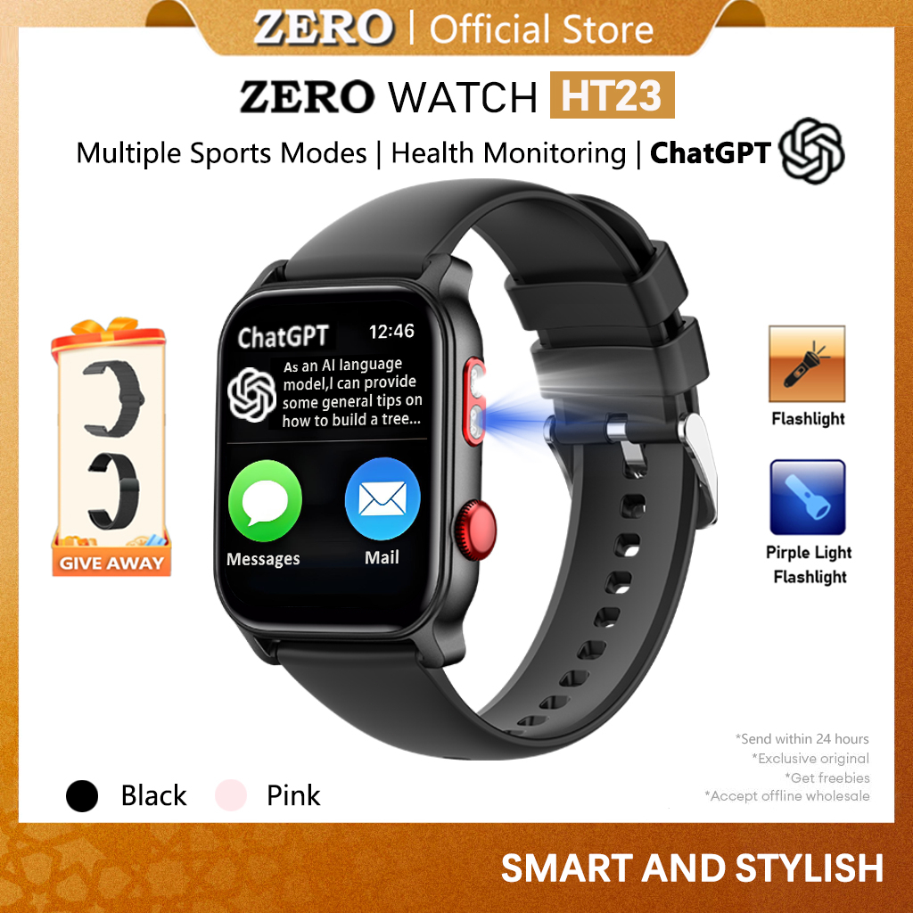 Jual [Bisa ChatGPT] Zero HT23 Smartwatch 1.83 inch Colourful Display Ai ...