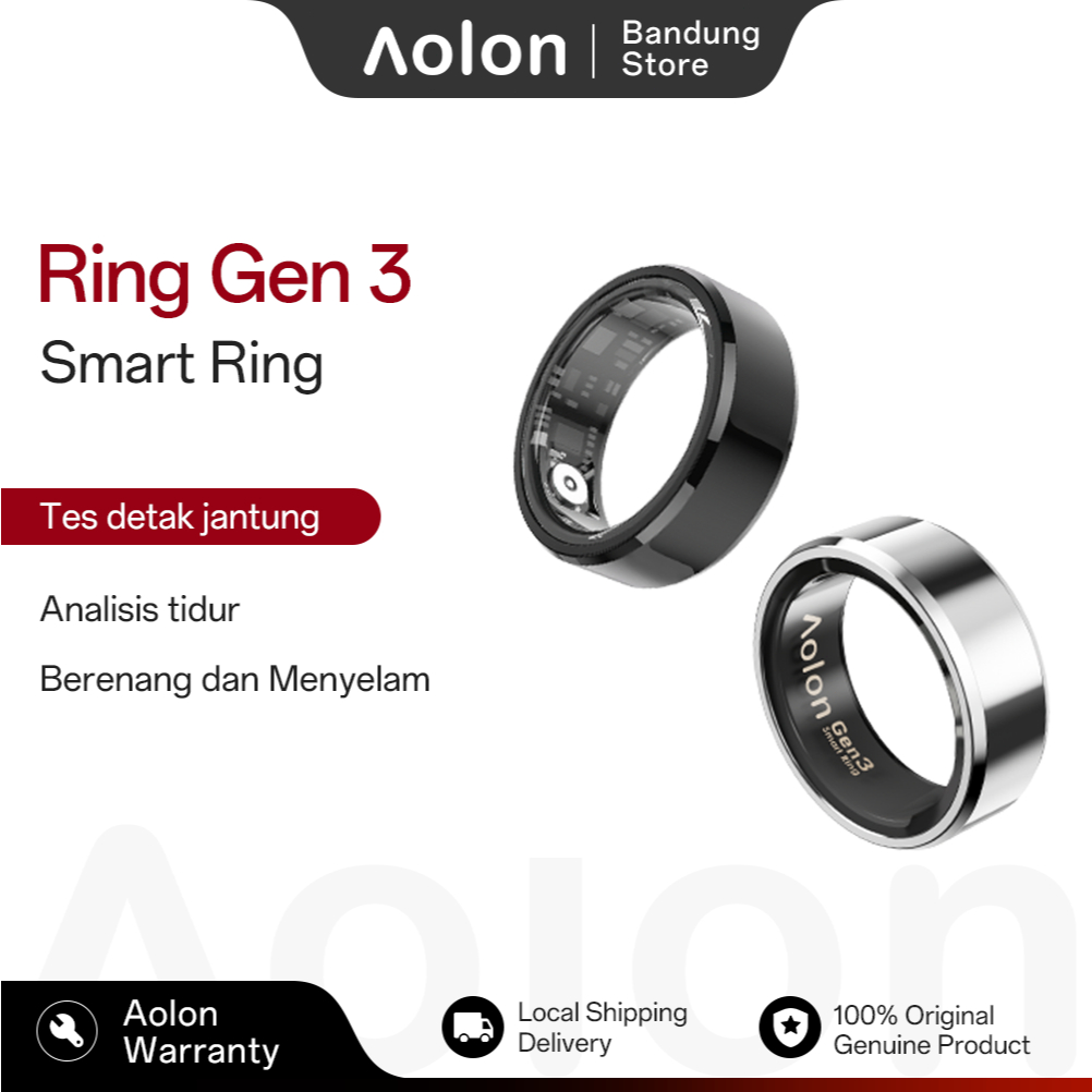 Jual Aolon Ring Gen 3 Smart Ring Health Ring Heart Rate Blood Oxygen ...