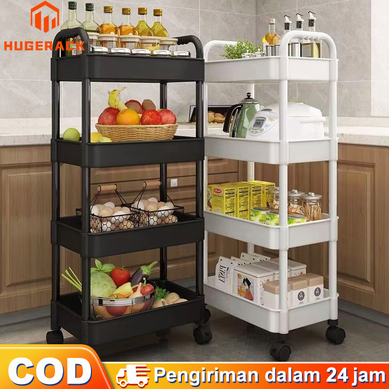 Jual Rak Troli Plastik Rak Troli Susun 5/4/3 Serbaguna Dengan Roda Rak ...