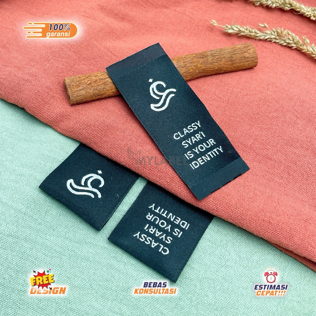 Jual Mylabel Woven slip / Woven damask / Woven label / Label rajut ...