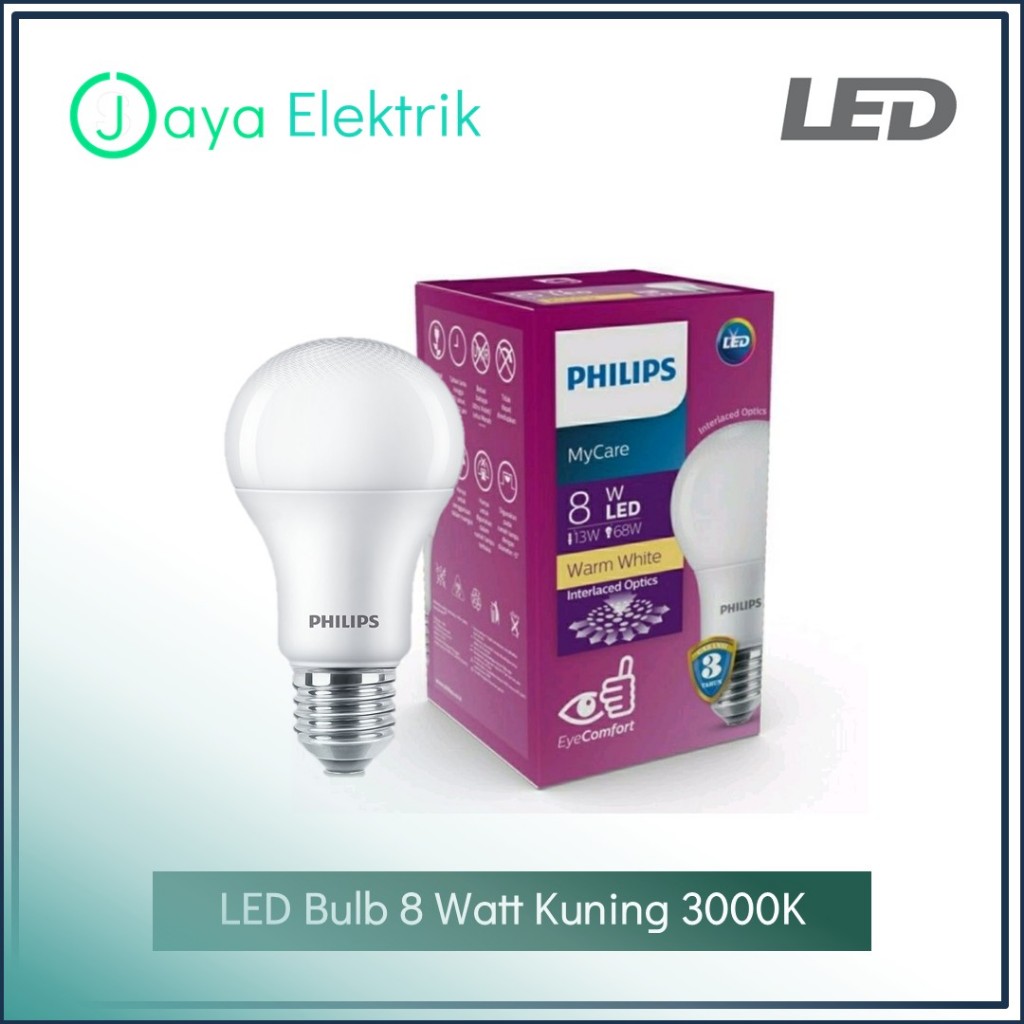 Jual Lampu Philips LED 8 Watt Kuning / Warm White 3000K (8W 8 W 8Watt ...
