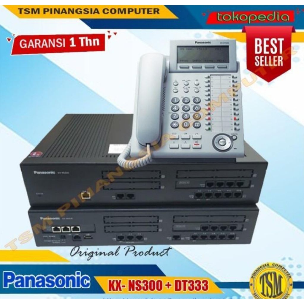 Jual PABX Panasonic KX-NS300 + Panasonic KX-DT333 ( 6 LINE 40 EXTENSION ) | Shopee Indonesia