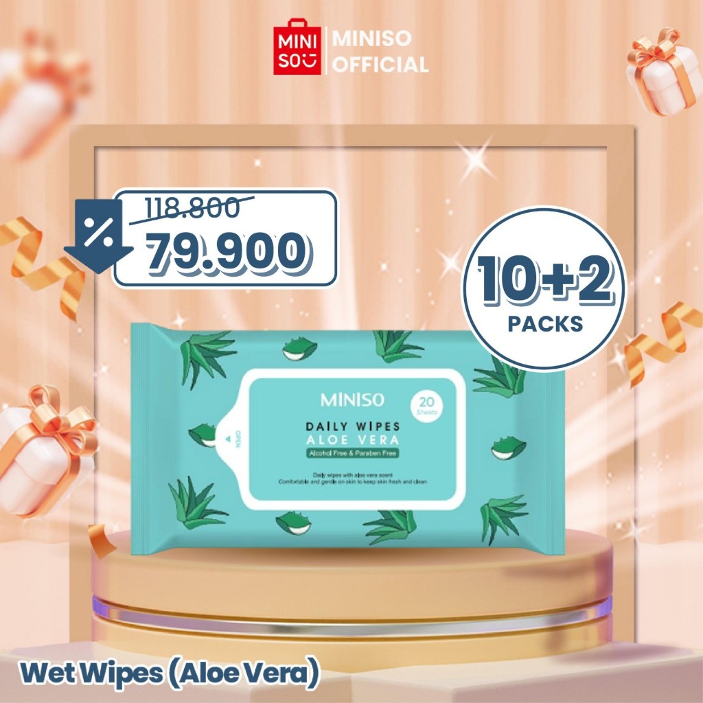 Jual Miniso Tisu Basah Wet Wipes Handuk Muka Lembab dan Fleksibel 20 ...