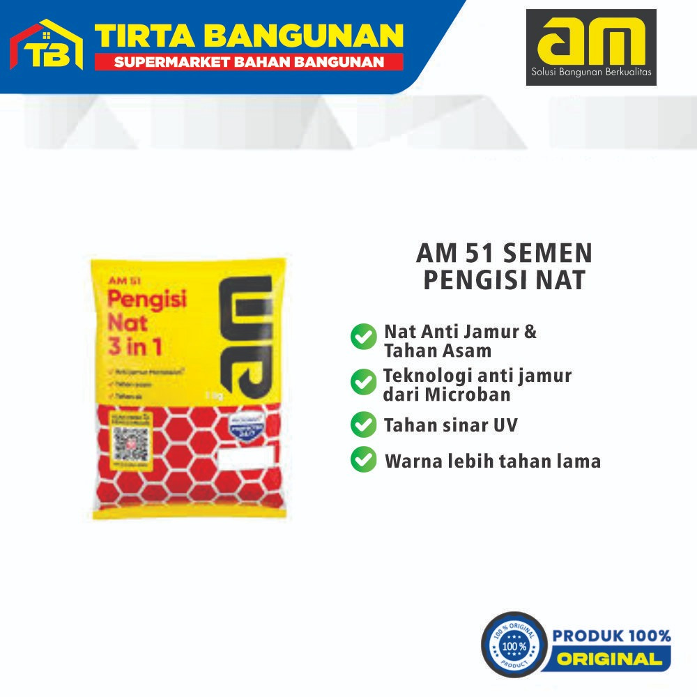 Jual AM 51 SEMEN PENGISI NAT ANTI JAMUR & TAHAN ASEM/ SEMEN NAT PENGISI ...