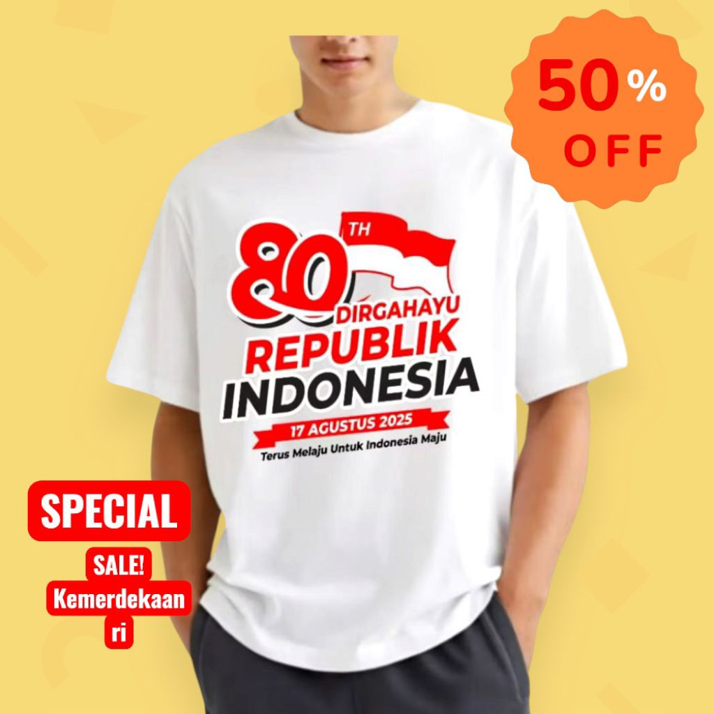Jual Kaos 17 Agustusan Pria Merah Putih 2025 Jaos Hut Dirgahayu ...
