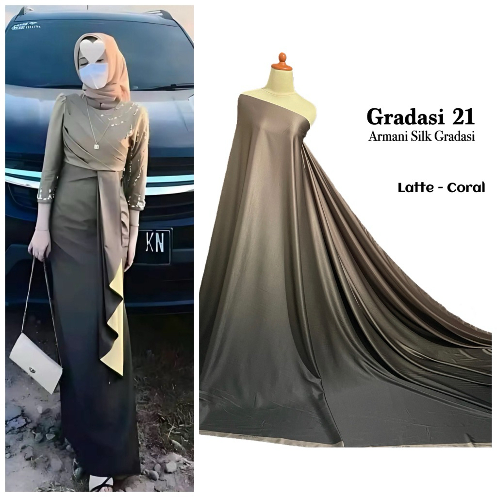 Jual Bahan Kain silk ARM silk gradasi ombre premium / kain mewah adem ...