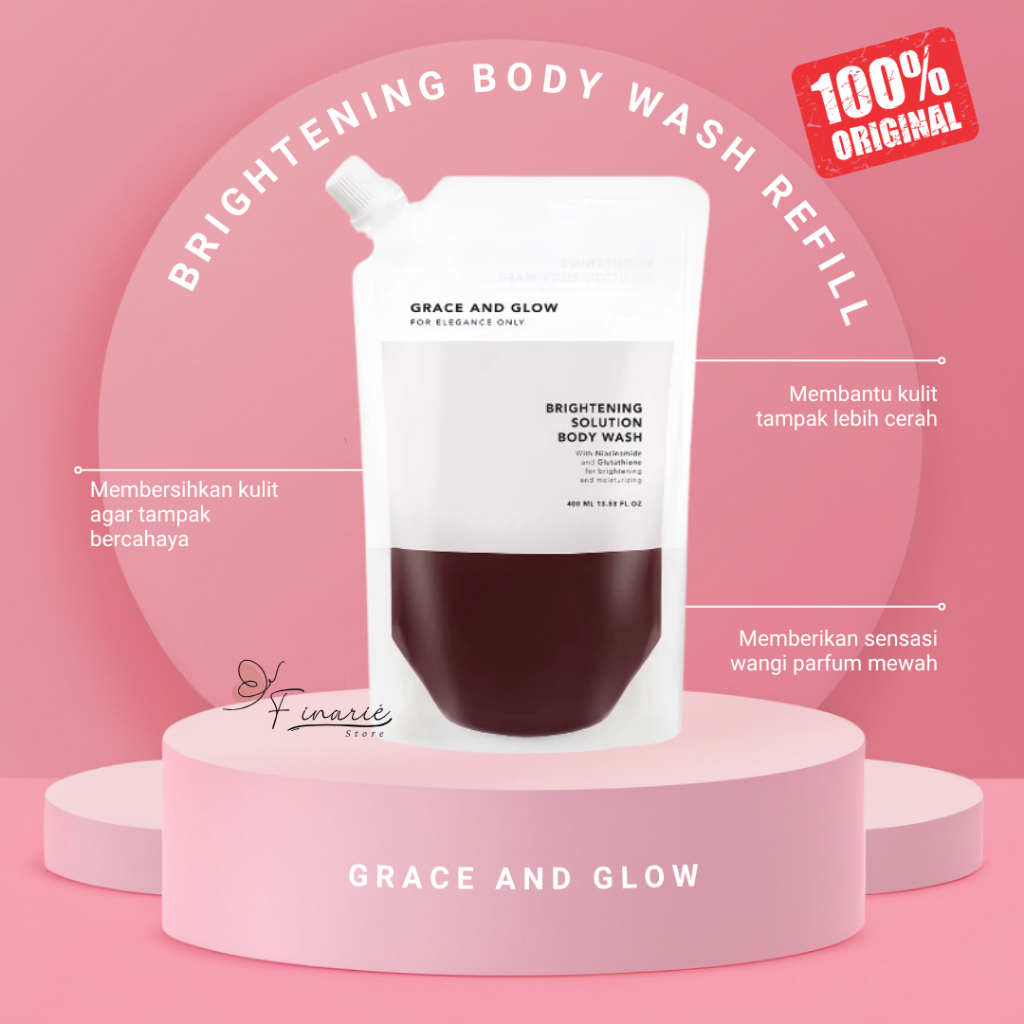 Jual Refill Grace and Gl0w Body Wash Brightening 400 ML | Shower Gel ...