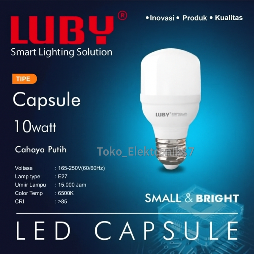 Jual Lampu LED Luby Capsule 10 Watt Cahaya Putih | Shopee Indonesia