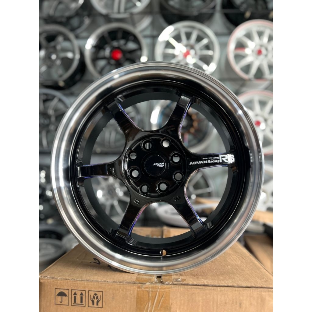 Jual Velg advan R6 R16 black rainbow lebar 7 et42 kondisi baru | Shopee ...