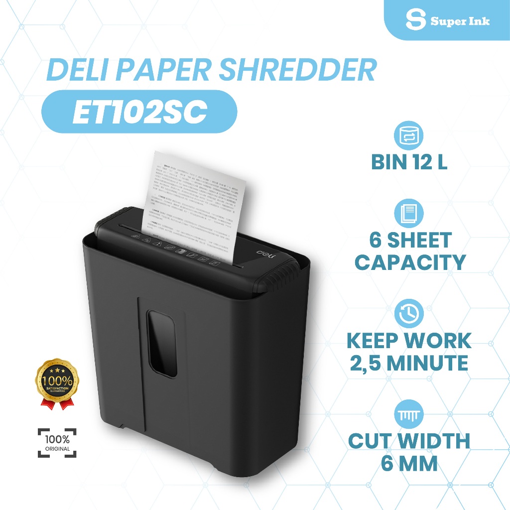 Jual Deli Mini Paper Shredder ET102SC - Mesin Penghancur Kertas 6 ...