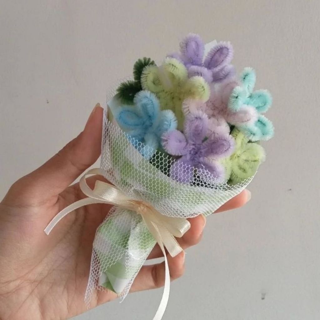 Jual BUKET MINI BUNGA DAISY/BUKET MINI DARI KAWAT BULU//BUKET MINI ...