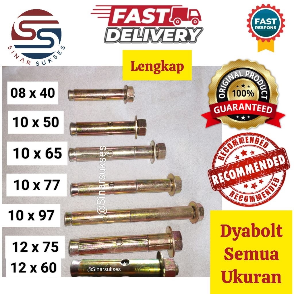 Jual Dynabolt Semua Ukuran Lengkap Merek WOWO/ Dynabolt 8x10 10x50 ...