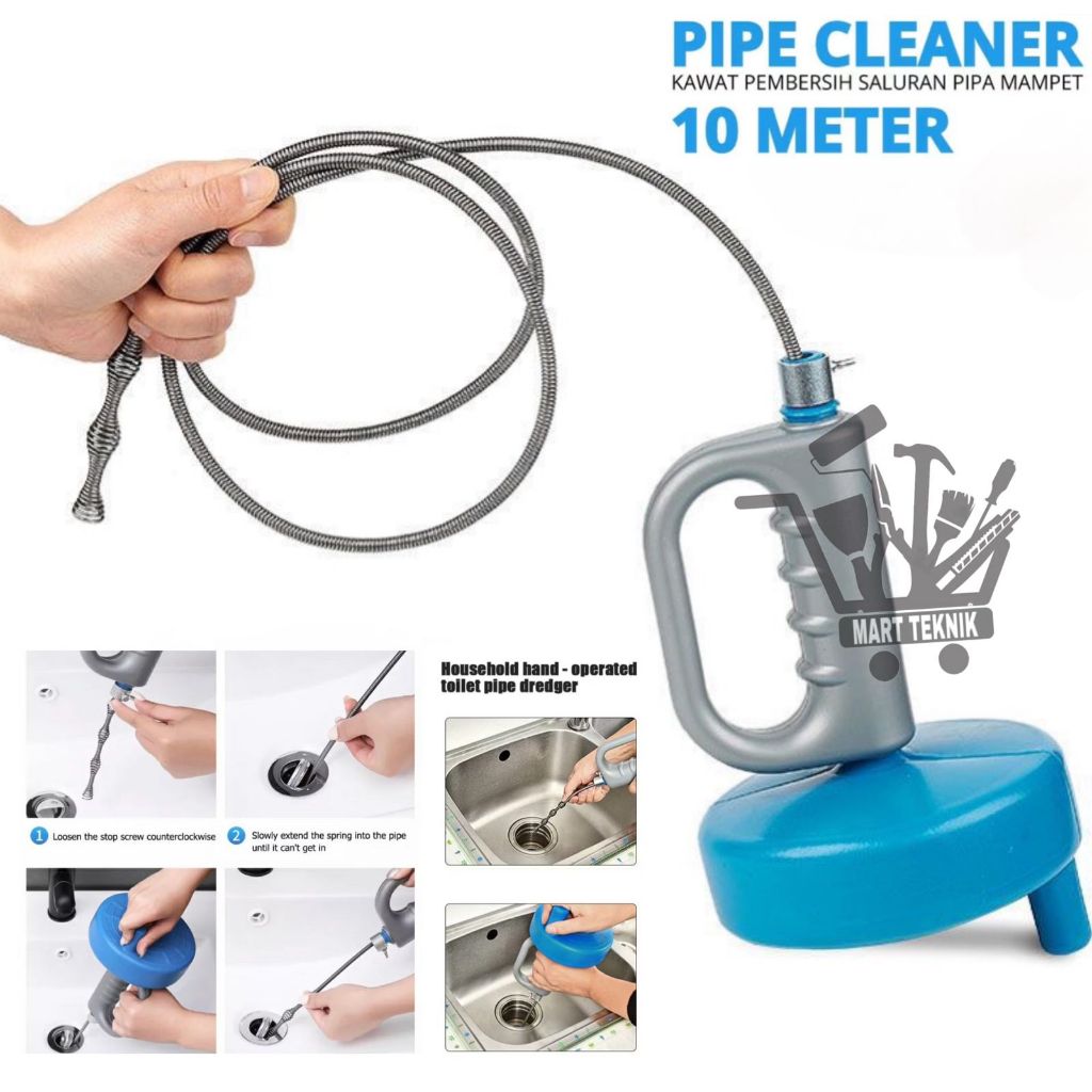 Jual Pipa Cleaner 10 Meter Alat Pembersih Saluran Pipa Air Tersumbat / Drain Pipe Cleaner ...